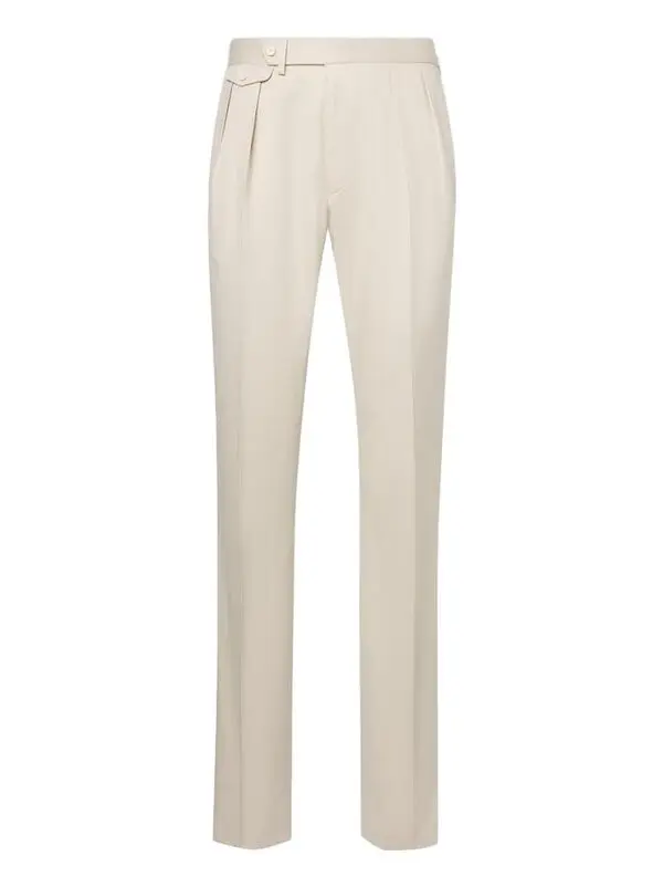 Ralph Lauren Purple Label Gregory Silk Tapered Trousers - Beige