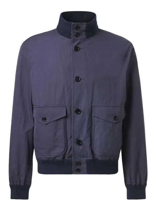 Dunhill Cotton-blend Twill Bomber Jacket - Blue