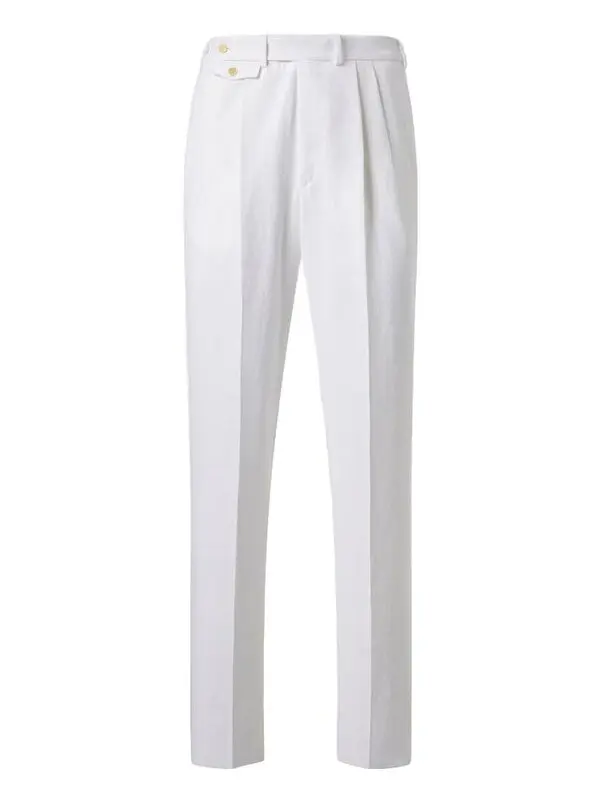 Dunhill Linen Tapered Trousers - White