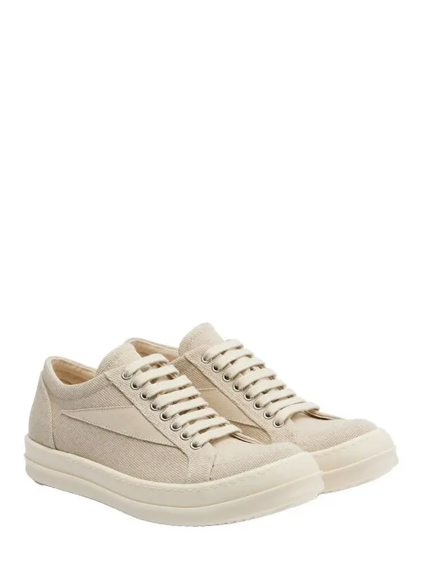 Rick Owens Vintage Suede-trimmed Canvas Sneakers - Beige