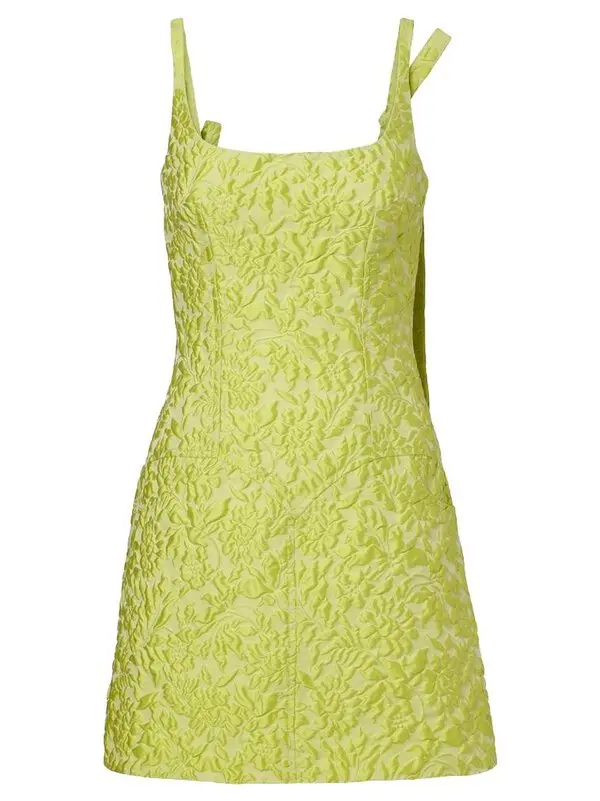EMILIA WICKSTEAD Eliezer Floral Cloqué Minidress - Green