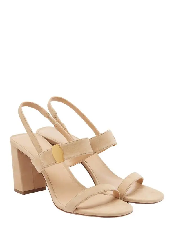 Veronica Beard Suede Slingback Sandals - Beige