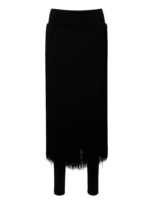 Alaïa Fringed Leggings - Black