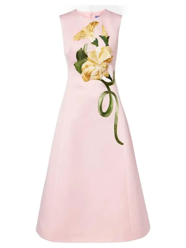 LEO LIN Floral-appliqué Cocktail Dress - Pink