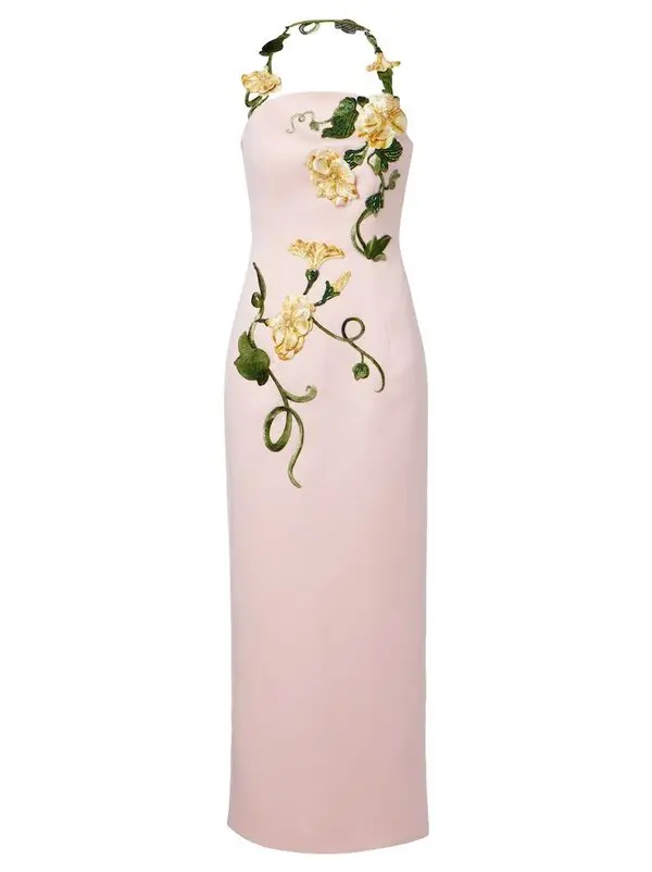 LEO LIN Ava Floral-appliqué Corset Gown - Pink