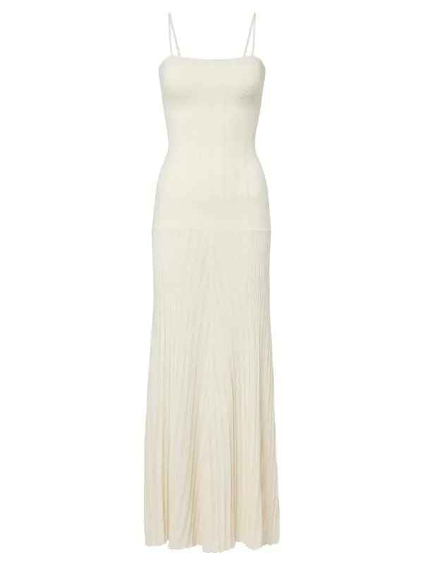 Faithfull The Brand Irene Pointelle Cotton-blend Maxi Dress - White