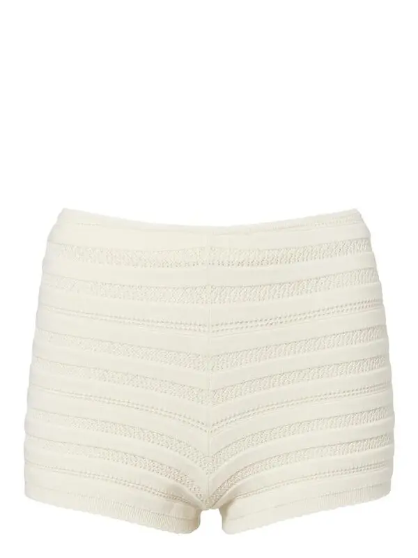 Faithfull The Brand Duma Pointelle Cotton-blend Shorts - White