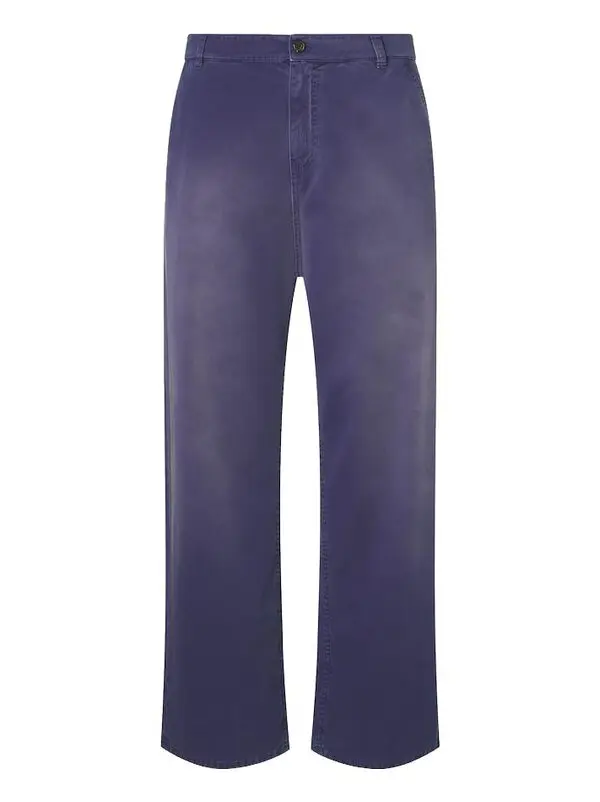 Miu Miu Cotton Gabardine Wide-leg Trousers - Blue