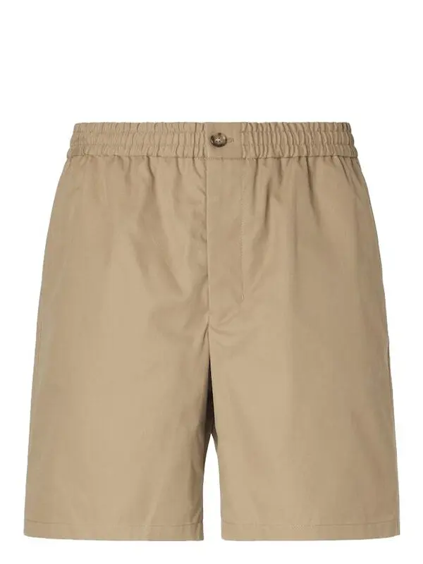 Ami Cotton Gabardine Bermuda Shorts - Beige