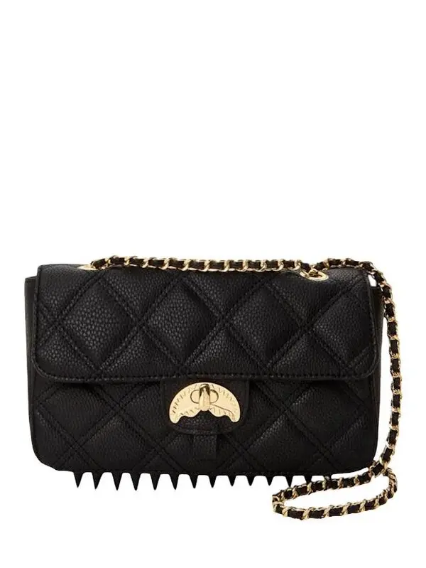 SPRAYGROUND Noir Quilt Gold Chain Shark Handbag - Multicolor