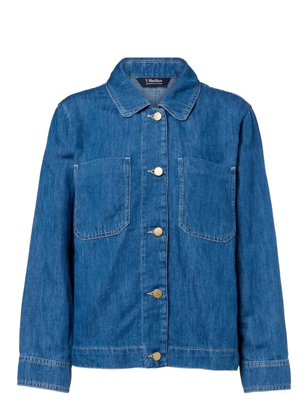 Max Mara Galante Cotton And Linen Denim Jacket - Blue