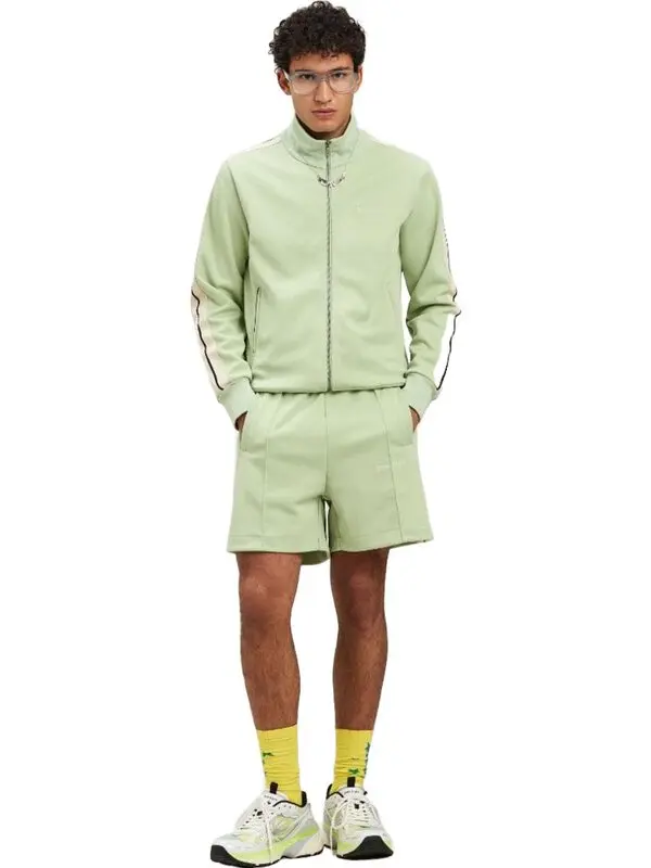 Palm Angels Sage Zipped Track Jacket With Logo Embroidery - Green
