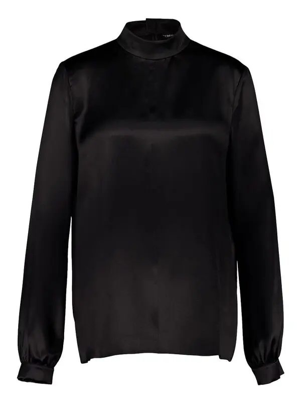 TOM FORD Mock Neck Blouse - Black