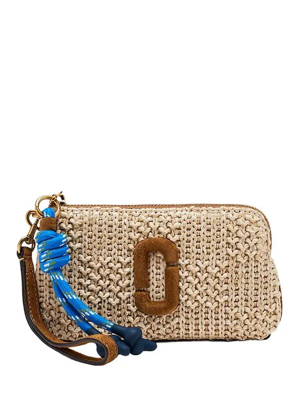 Marc Jacobs Wristlet Raffia Pouch - Beige