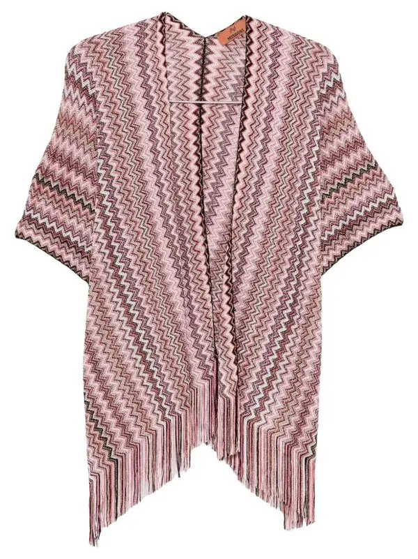 Missoni Zig Zag Print Poncho - Pink