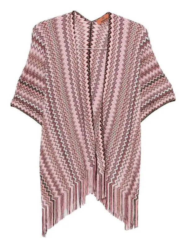 Missoni Zig Zag Print Poncho - Pink