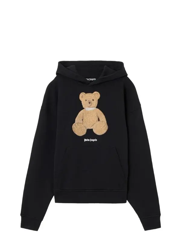 Palm Angels Bear Cotton Hoodie - Black