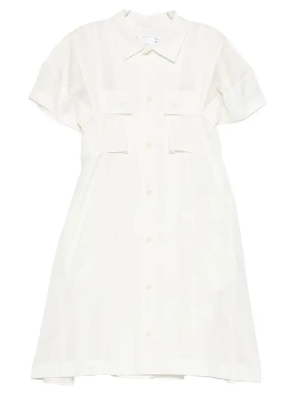 Sacai Wool Suiting Dress - White