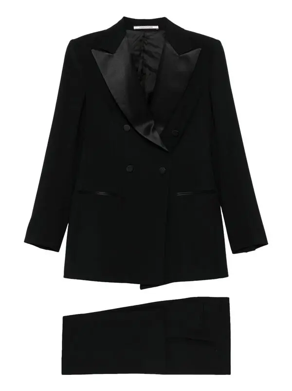 Tagliatore Wool Smoking Suit - Black