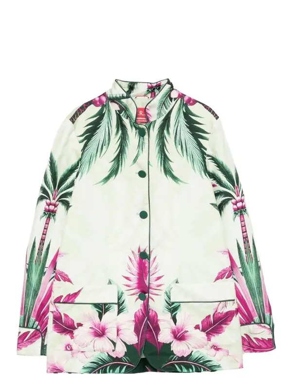 F.R.S FOR RESTLESS SLEEPERS Printed Silk Jacket - Green