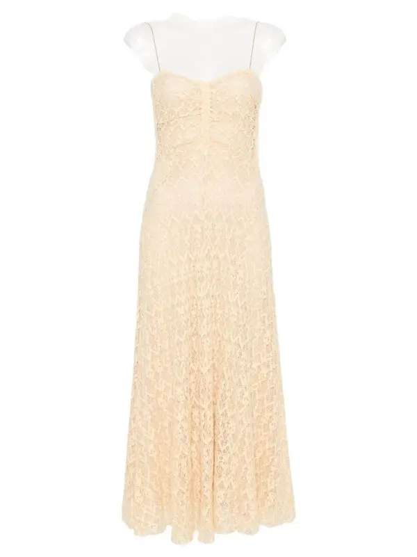 FORTE_FORTE Lace Bustier Maxi Dress - Beige