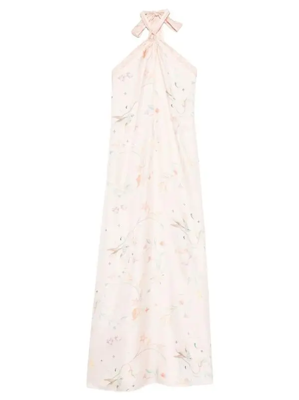 FORTE_FORTE Printed Silk Maxi Dress - Pink