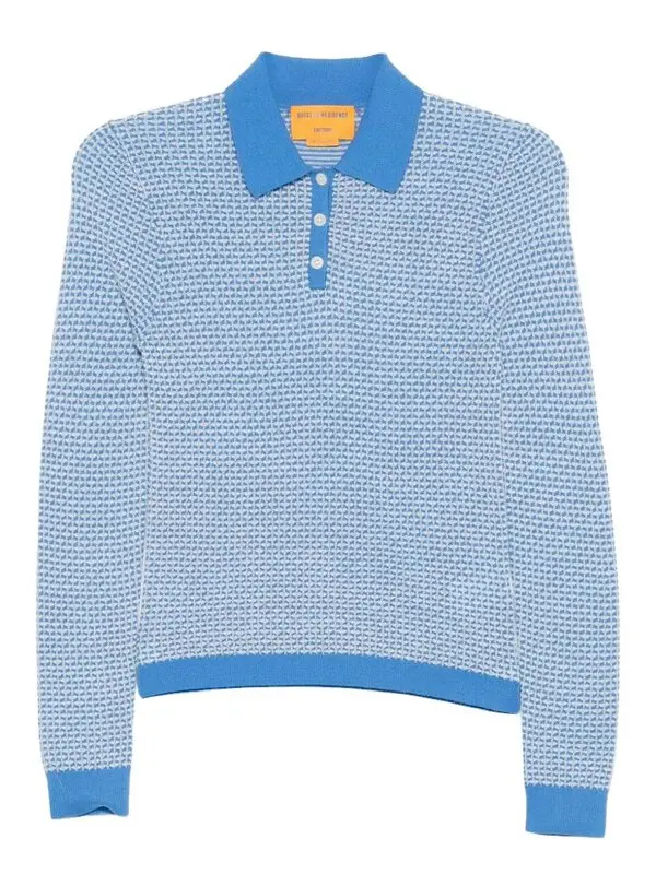 Guest In Residence Pique Cashmere Polo Shirt - Sky Blue