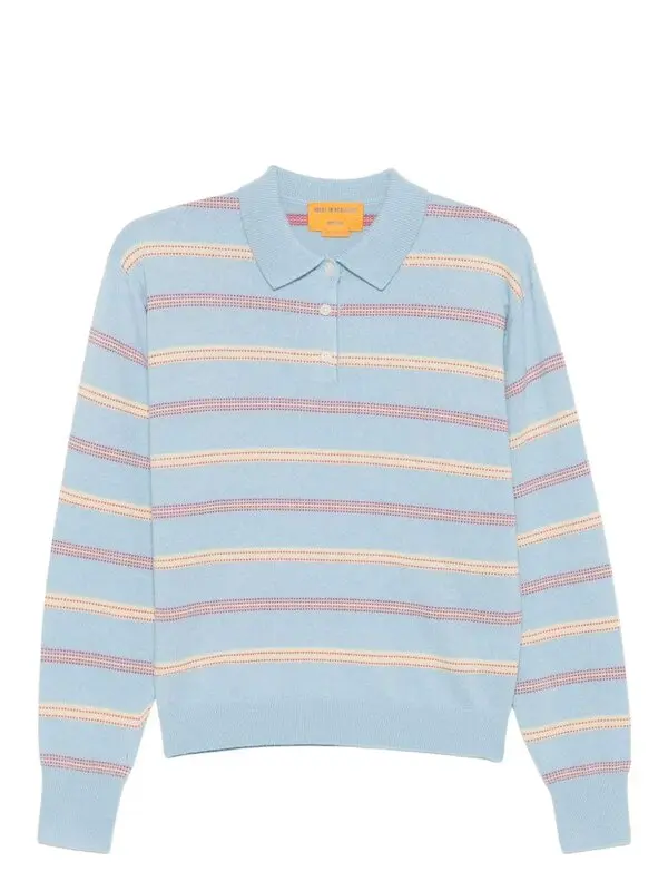 Guest In Residence Collegiate Cashmere Polo Shirt - Sky Blue