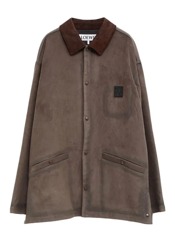 Loewe Cotton Blend Overshirt - Brown