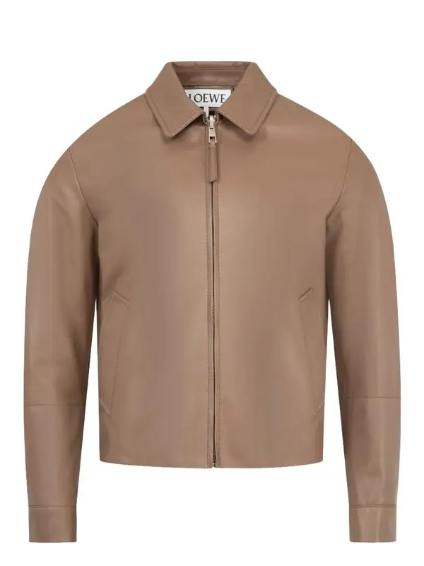 Loewe Leather Zipped Jacket - Grey