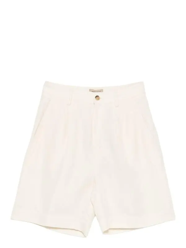 Woolrich Linen Blend Pleated Shorts - White