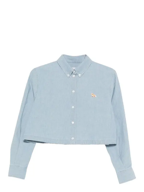 Maison Kitsuné Baby Fox Cropped Shirt - Sky Blue