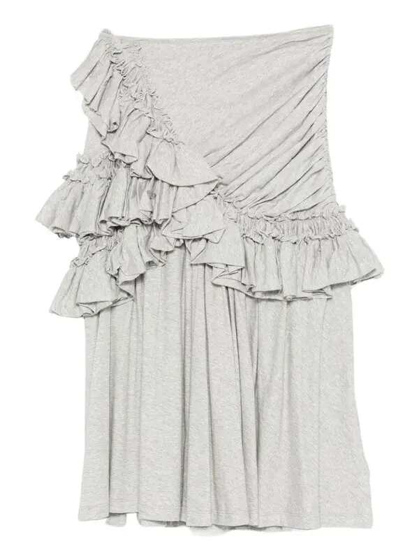 Dries Van Noten Cotton Midi Skirt - Grey