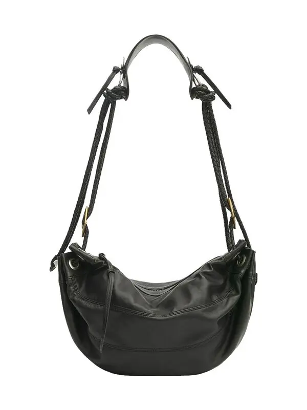 Isabel Marant Maia Medium Leather Shoulder Bag - Black