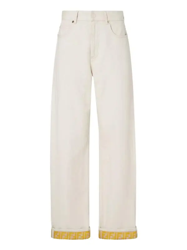Fendi Ff Reverse Denim Jeans - Yellow