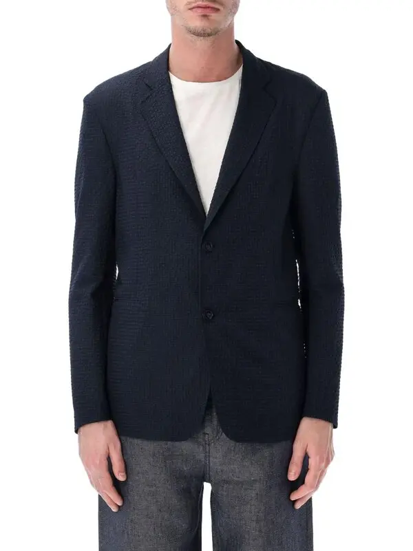 Emporio Armani Single-breasted Blazer Jacket - Blue