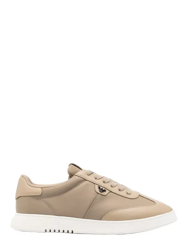 Emporio Armani Leather Sneakers - Beige
