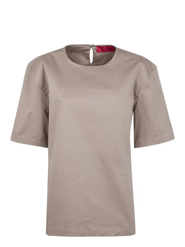 THELATEST Dean Cotton Gabardine T-shirt - Brown
