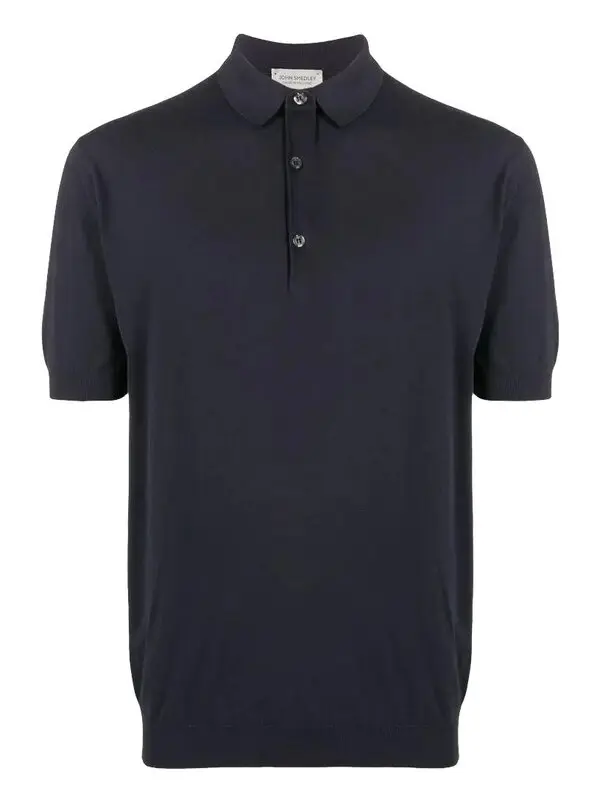 John Smedley Adrian" Short Sleeves Shirt - Blue
