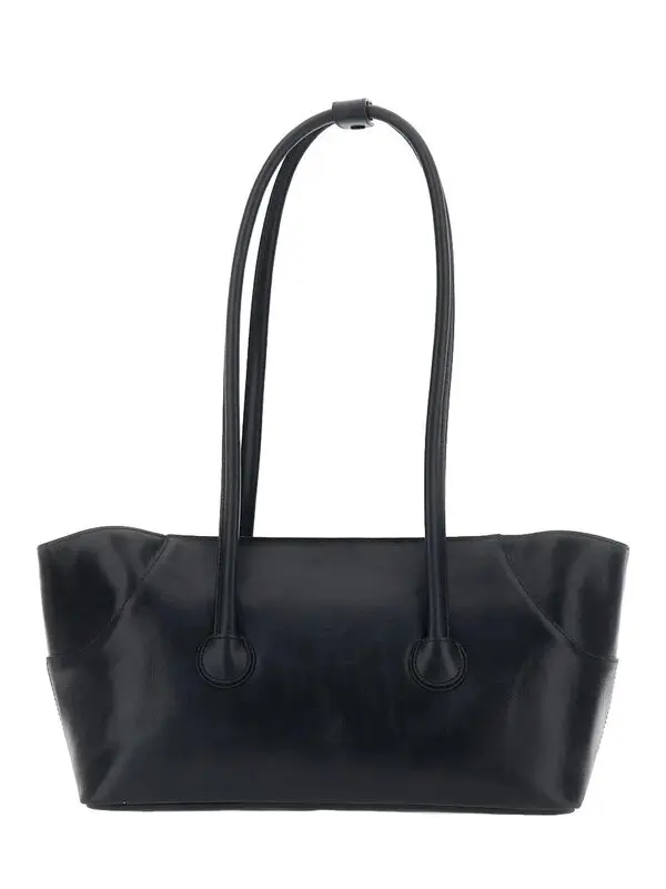 MARGESHERWOOD Boat Shopper Large Leather Bag - Black