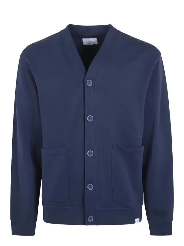 WOC Relaxed Fit Buttoned Cardigan - Blue