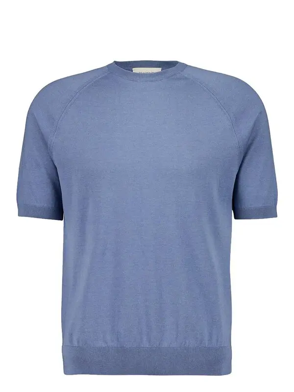PIACENZA CASHMERE 1733 Cotton Short-sleeve Jumper - Blue