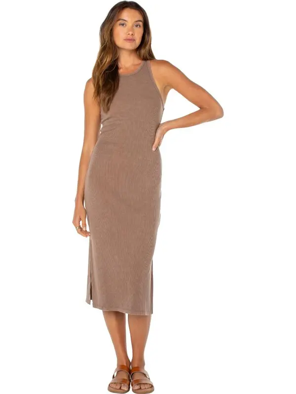 Roxy Emilia Midi Dress - Brownie Solid