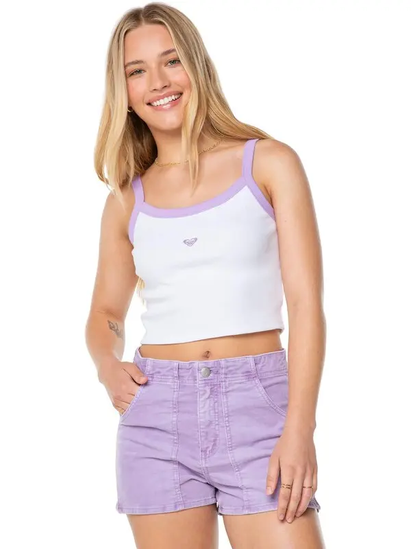 Roxy Sand Bar Tank - Lilac Breeze Heart Embroidery