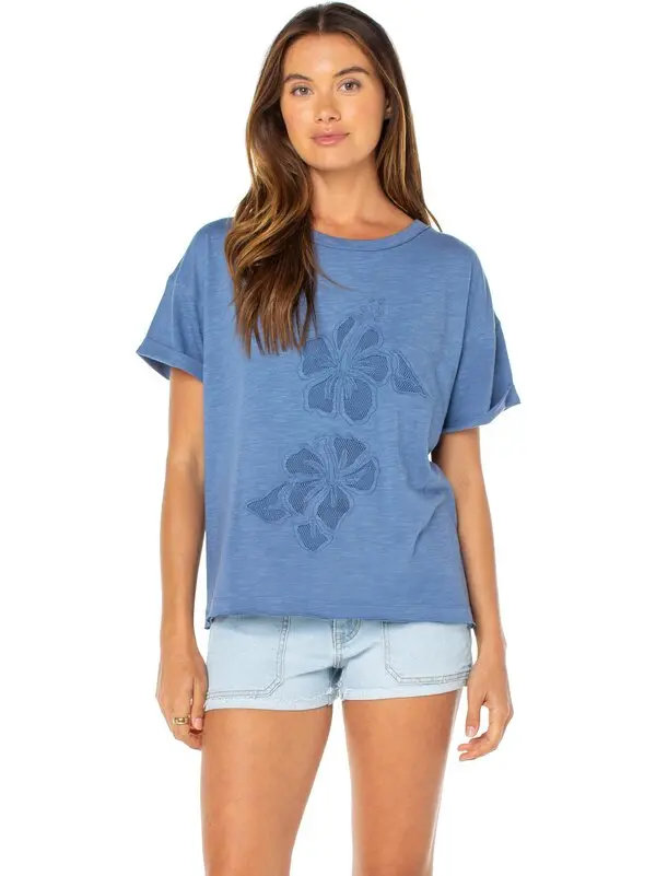 Roxy Sunset Sessions Tee - Blue Horizon Hibiscus Cut Out