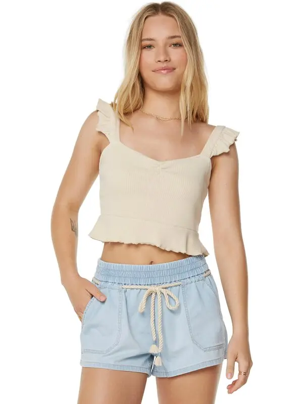 Roxy Coastal Cruisin Top - Parchment Solid