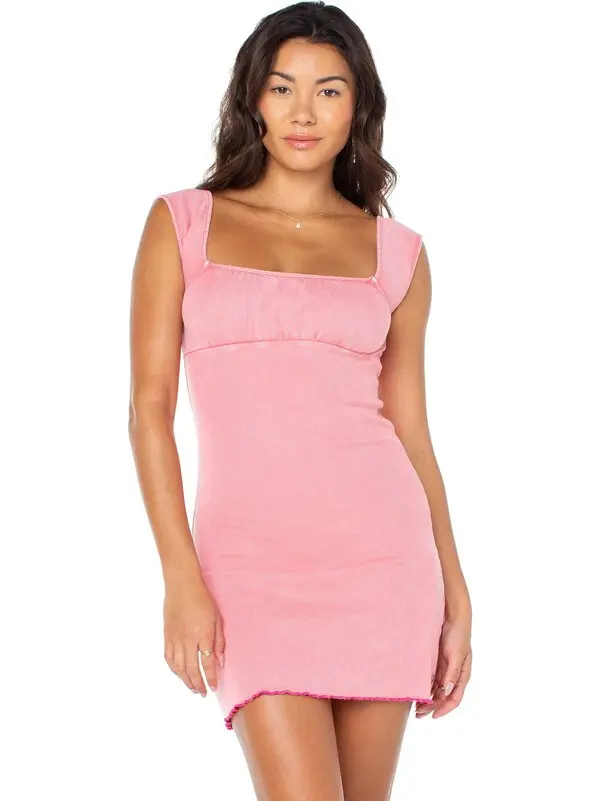 Roxy Sirena Mini Dress - Strawberry Pink Solid
