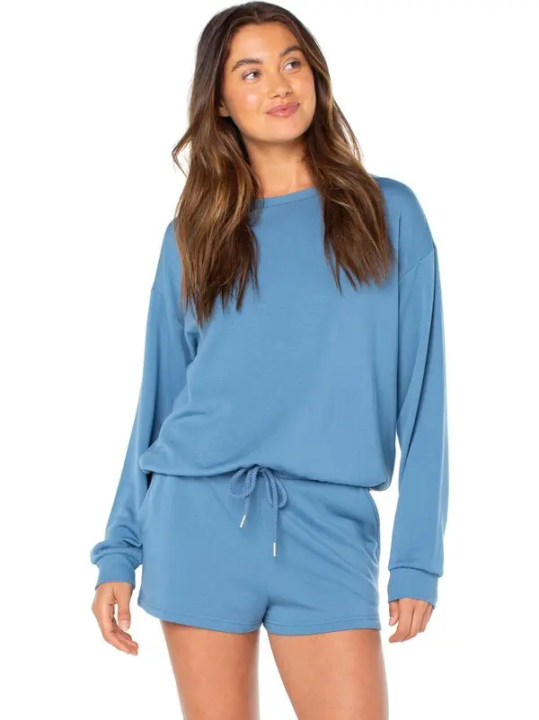Roxy Surfing Moonlight Crewneck - Captains Blue Solid