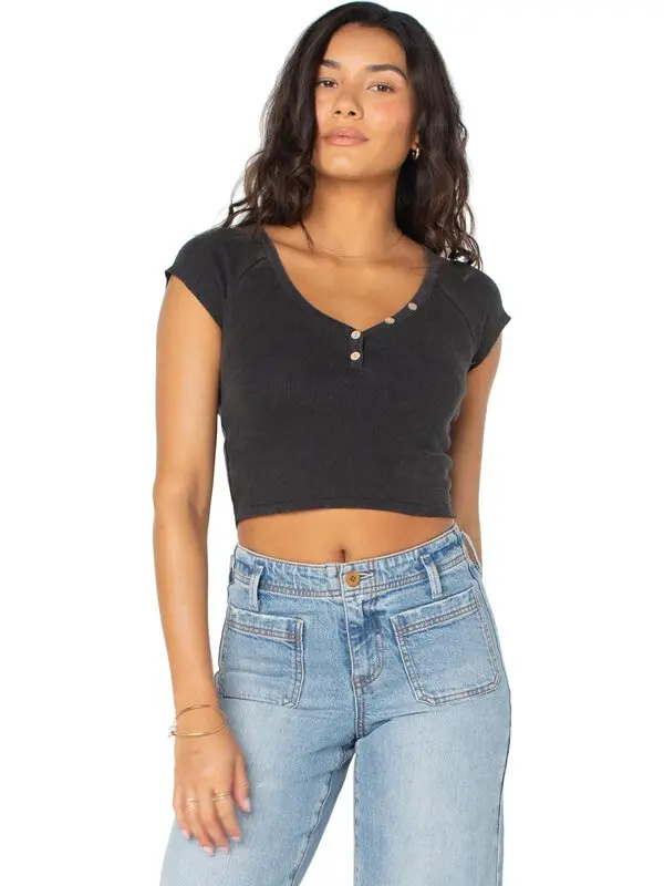 Roxy Coffee Date Top - Anthracite Solid