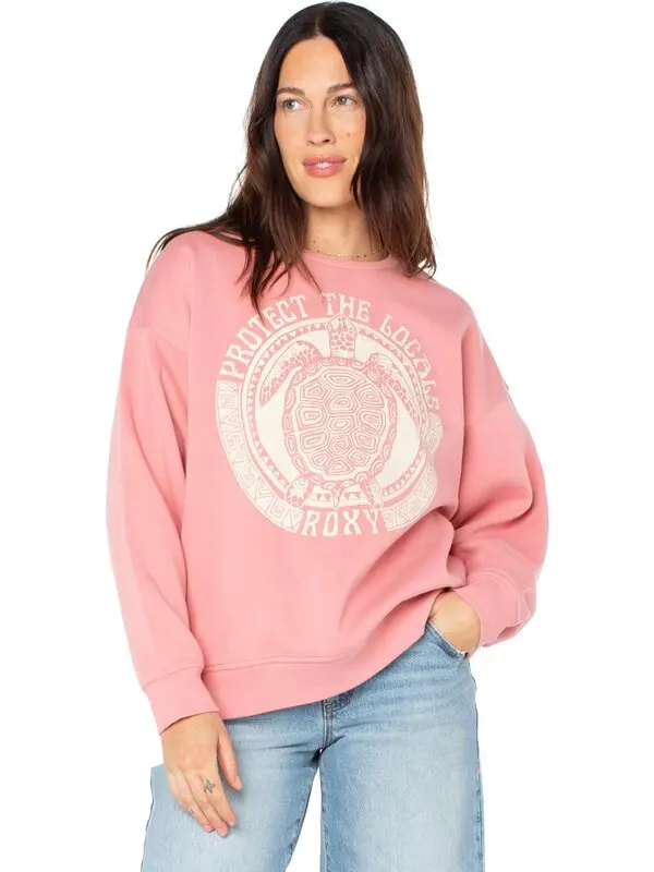 Roxy Morning Hike Crewneck - Mauve Glow Protect The Locals